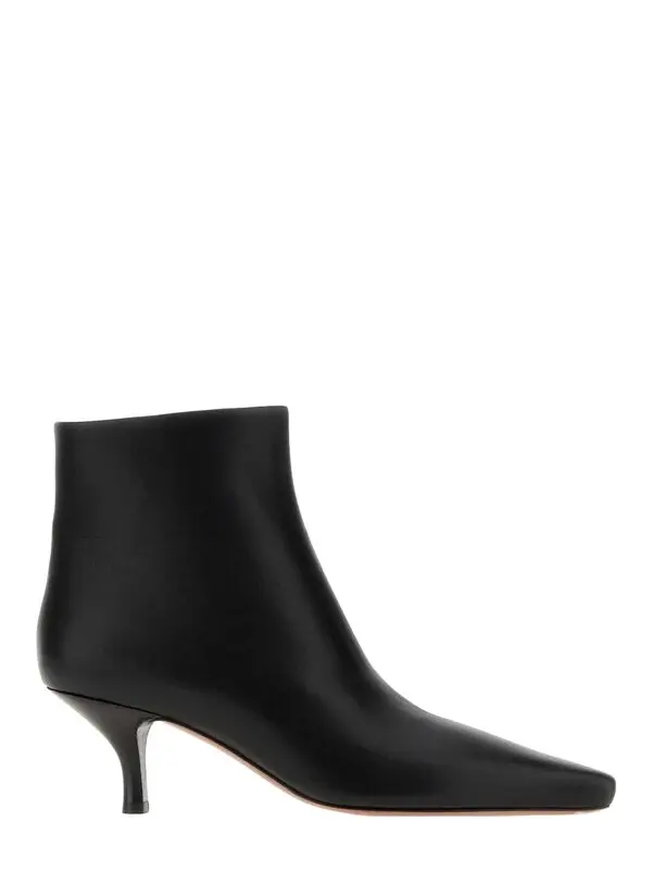 Paris Texas Leather Rose Ankle Boots - Black