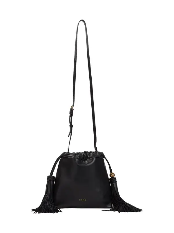 Etro Kalispera Mini Bucket Bag In Smooth Leather - Black