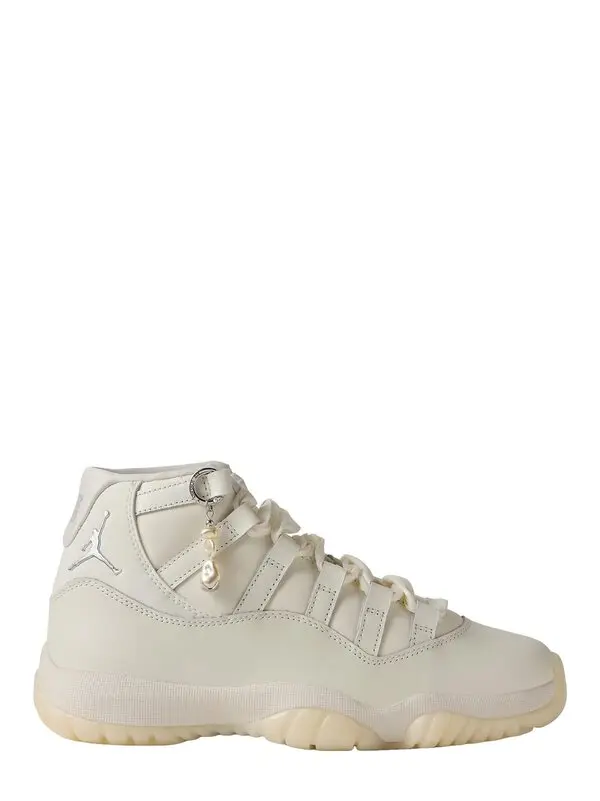 Nike Air Jordan 11 Retro Embellished Leather Sneakers - Neutrals