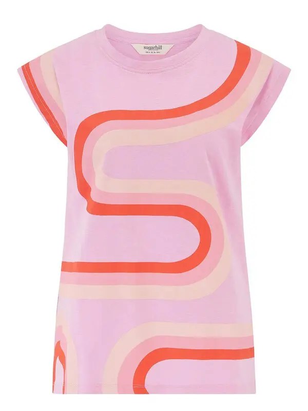 SUGARHILL BRIGHTON Chrissy Relaxed Fit Graphic Print T-shirt - Pink