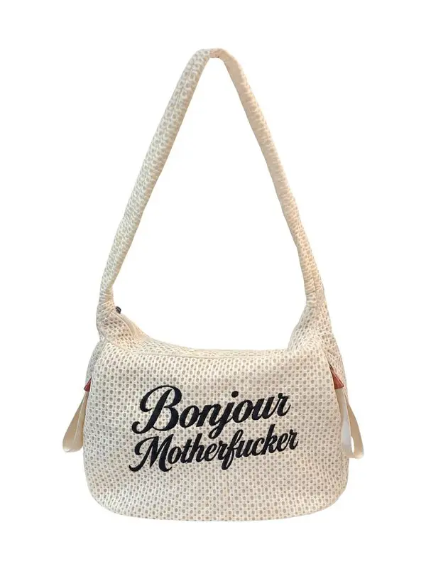 LILLY LOVES Graphic Print Gym Bag - White