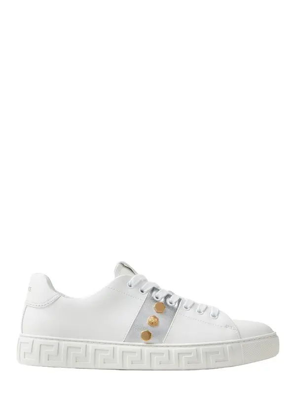 Versace Greca Embellished Sneakers - White