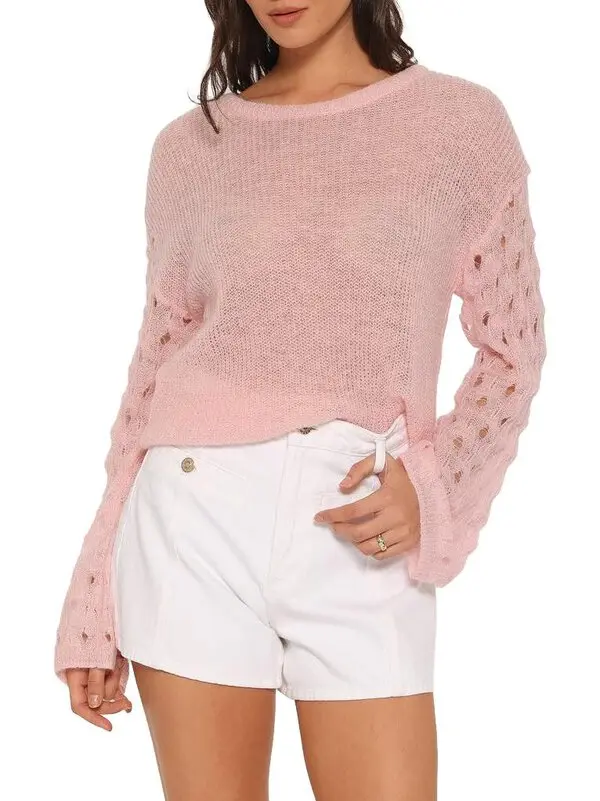 PETAL & PUP Janina Open Stitch Sweater - Pink