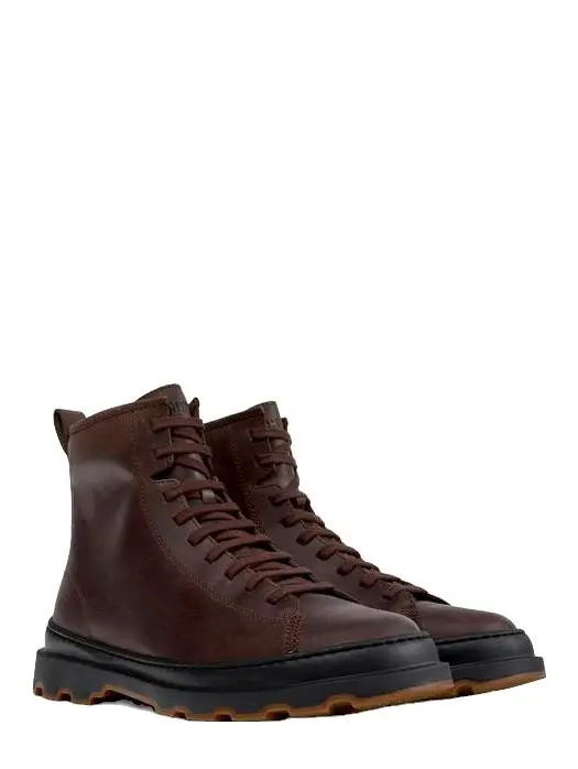 Camper Brutus Lace-up Combat Boots With Lug Sole - Dark Brown