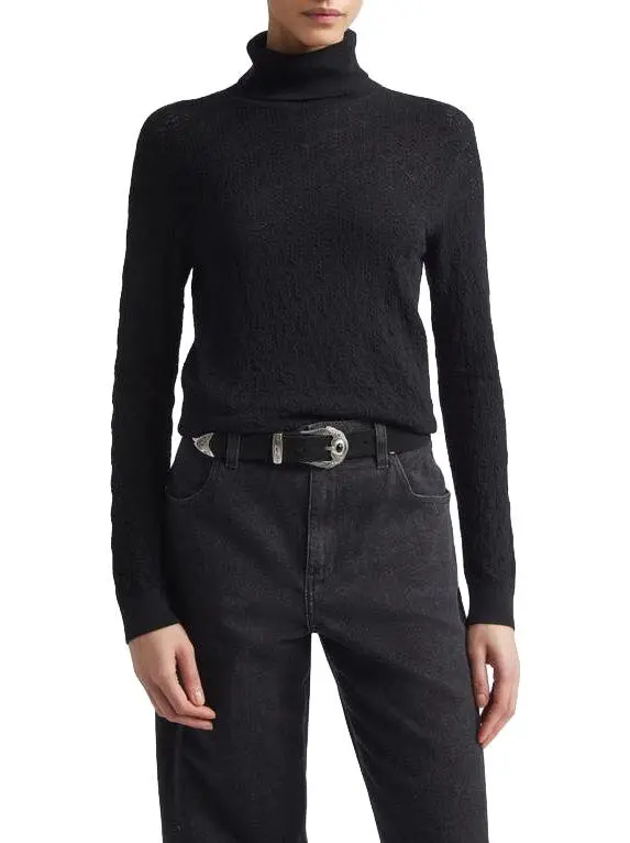 Eleventy Merino Wool Textured Turtleneck Sweater - 22 Black