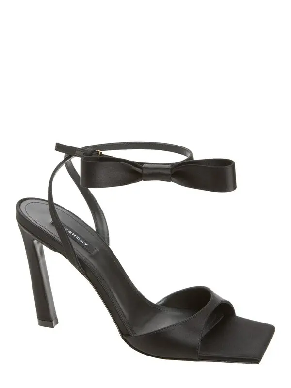 Givenchy Satin Bow Ankle Strap Sandals - Black