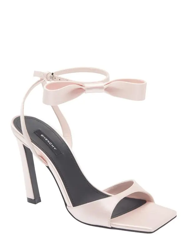 Givenchy Satin Bow Ankle Strap Sandals - Light Pink