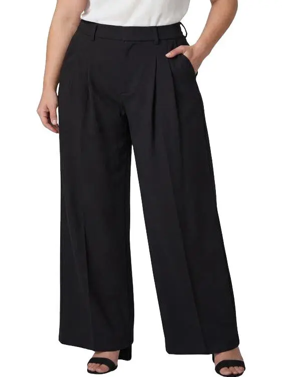 LIVERPOOL Brooke High Waist Wide Leg Trousers - Black