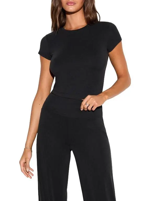 Spiritual Gangster Cropped Cotton Jersey T-shirt - Black
