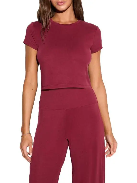 Spiritual Gangster Cropped Cotton Jersey T-shirt - Mahogany