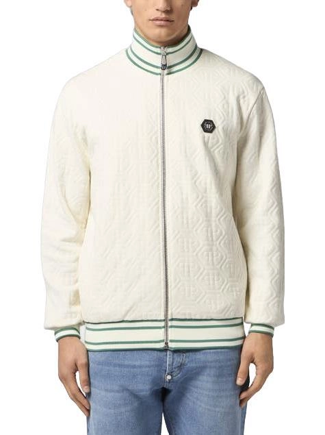 Philipp Plein Jacquard Monogram Track Jacket - Offwhite