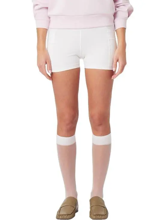 WILLIAMS ATHLETIC CLUB Heather Performance Pocket Bike Shorts - White