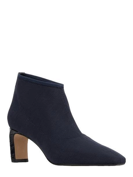 DONALD PLINER Birdee Croc Embossed Trim Bootie - Navy