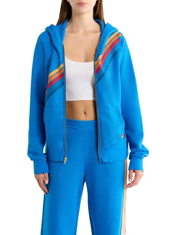 Aviator Nation Disco Zip Hoodie - Ocean