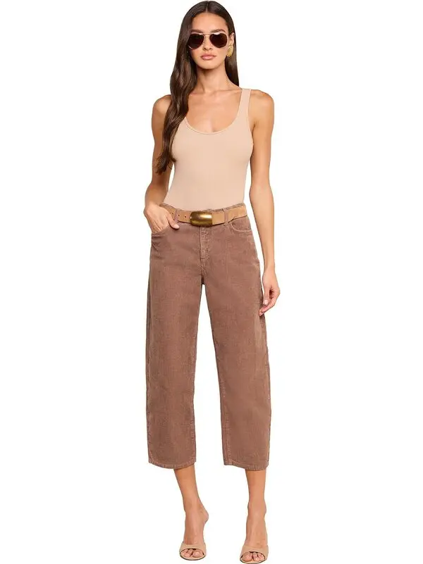 L'Agence Mallis Corduroy Bow-leg Pants - Cardamom