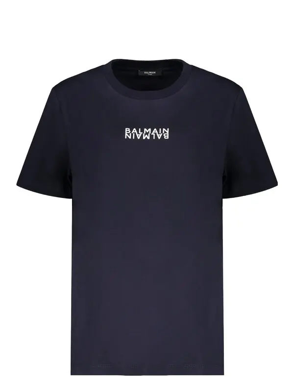 Balmain Logo Print T-shirt - Black