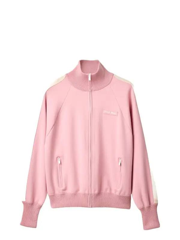 Miu Miu Technical Fabric Zip-up Jacket - Alabaster/ivory