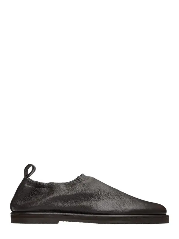 Studio Nicholson Korine Elasticated Leather Loafers - Chocolate-colored