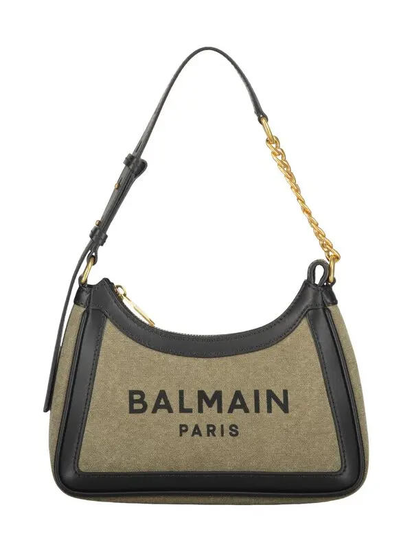 Balmain Logo Lettering Shoulder Bag - Black