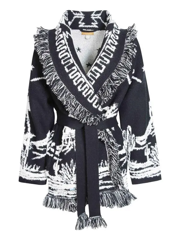 Alanui Canyon Spirit Fringed Cardigan - Black