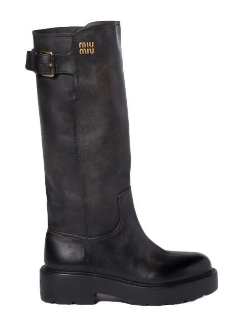 Miu Miu Buckle-detail Boots - Black