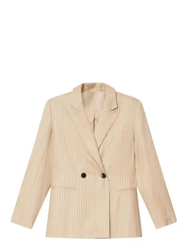 Isabel Marant Étoile Ranya Double-breasted Pinstripe Blazer - Beige