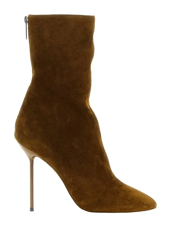 Paris Texas High-heeled Ankle Boots - Brown