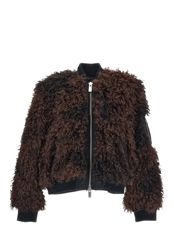 Sacai Zip-up Long-sleeve Bomber Jacket - Brown