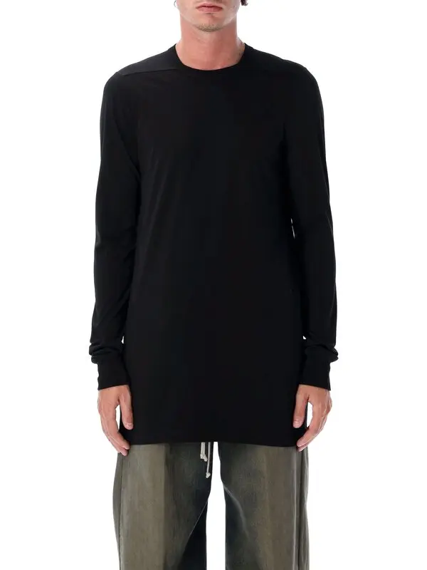Rick Owens Minimalist Level Seam Cotton T-shirt With Crew Neck - Nero