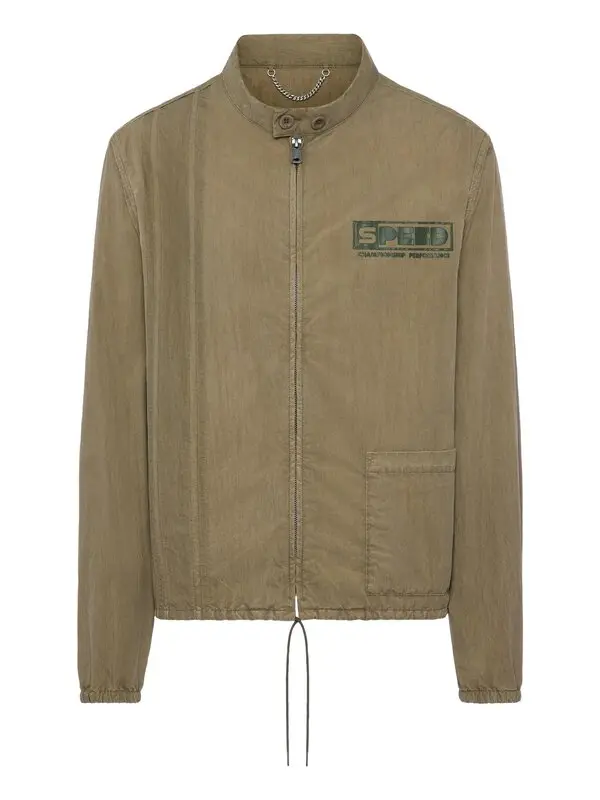 MAISON MARGIELA Speed Graphic Stand-collar Zip-front Jacket - Verde