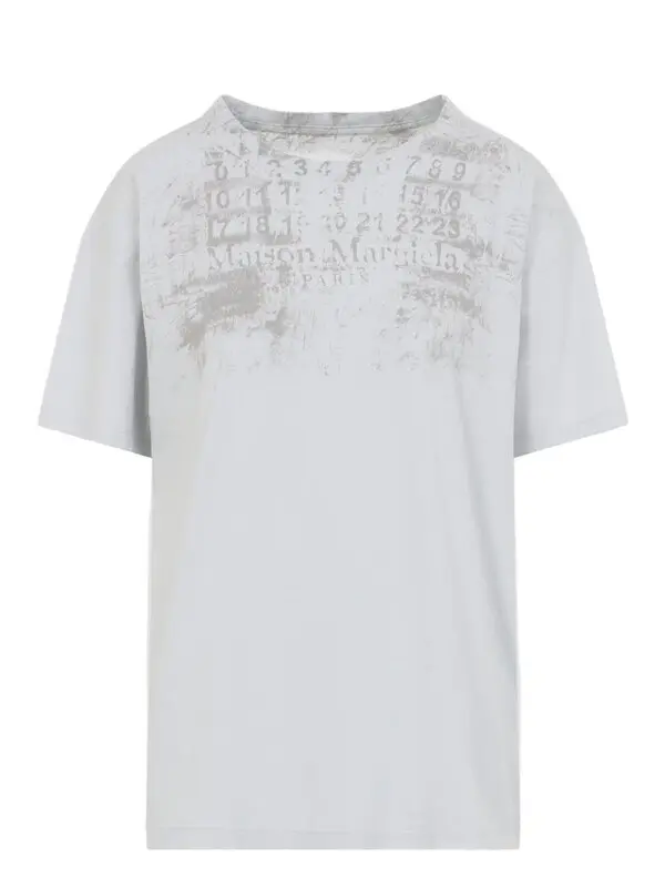 MAISON MARGIELA Numbers" Graphic Cotton T-shirt - Grey