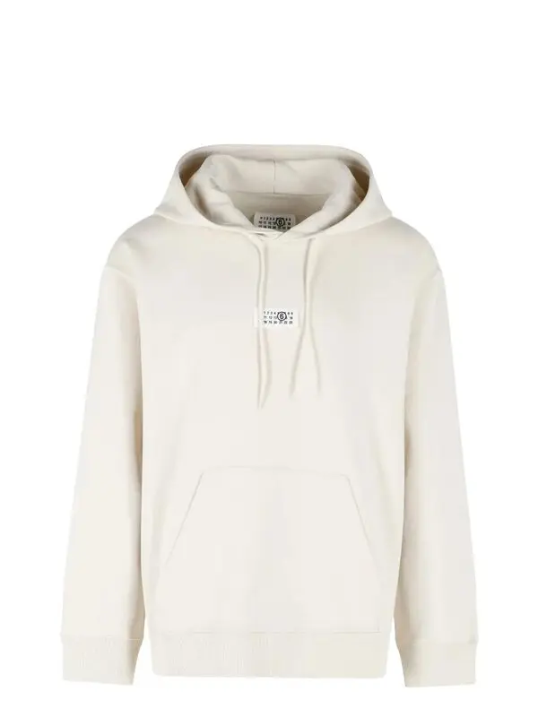 MAISON MARGIELA Distressed Edge Cotton Hoodie - Ecru