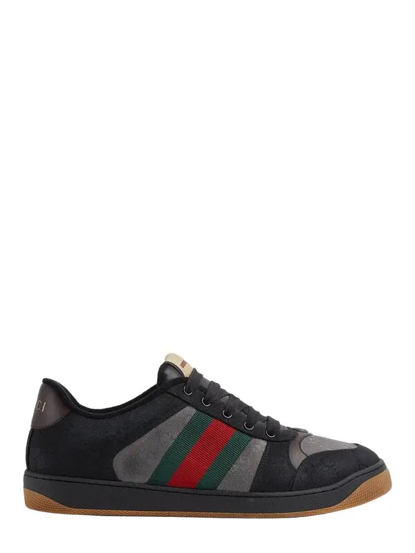Gucci Bi-colour Gg Canvas Sneakers With Web Detail - Nero