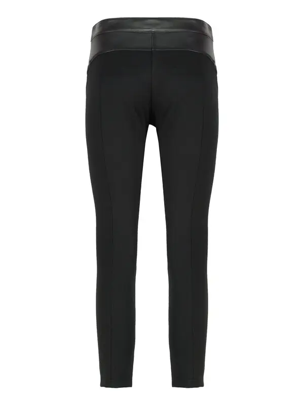 Pinko Leather And Stretch Skinny Pants - Black