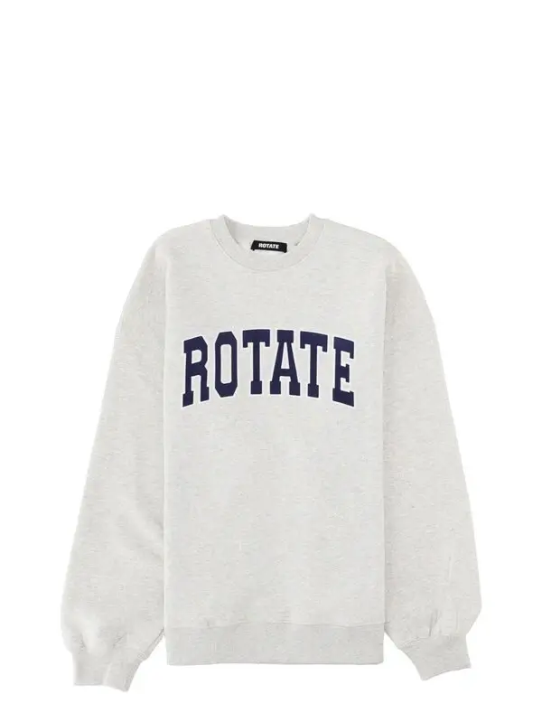 ROTATE BY BIRGER CHRISTENSEN Graphic Oversized Crewneck Sweatshirt - Grey