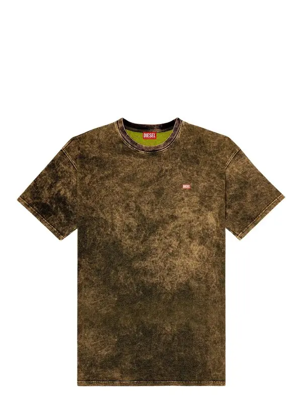 DIESEL® Crew Neck Short-sleeve Relaxed-fit Logo T-shirt - Verde