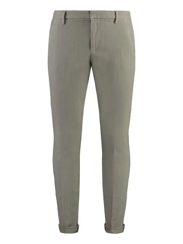 DONDUP Gaubert Cotton Chino Trousers With Roll-up Ankle Cuffs - Grey