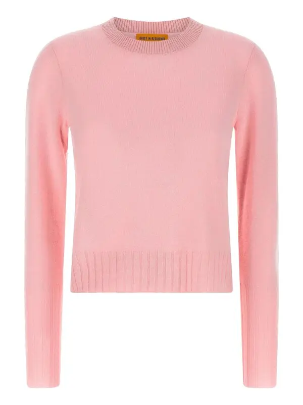 Guest In Residence Ribbed-hem Cashmere Crewneck Sweater - Rosa