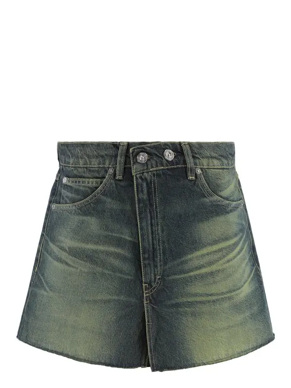 Our Legacy Button & Rivet Cover Mini Skirt - Denim
