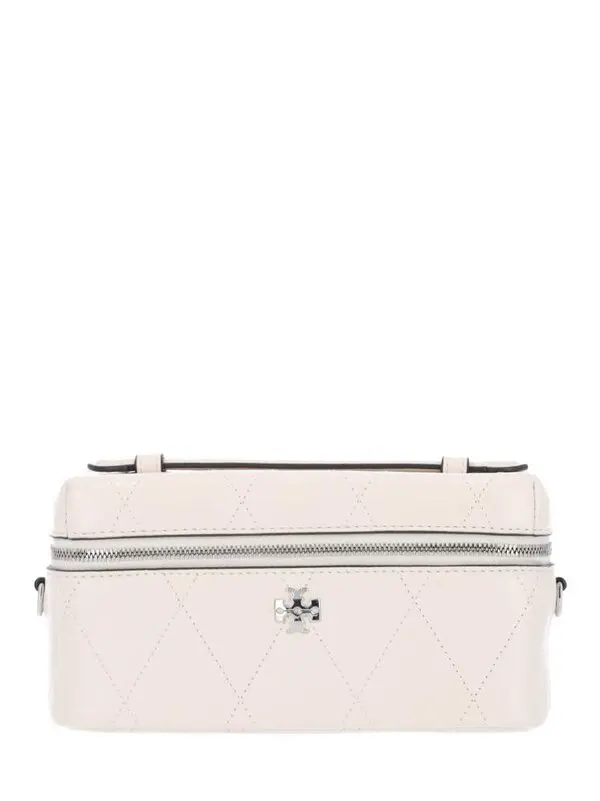 Tory Burch Crystal & Mother-of-pearl Mini Leather Shoulder Bag - Cream