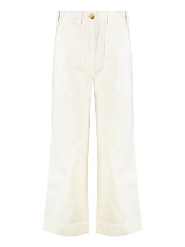 Etro Cotton Trousers With Side And Back Pockets - Ivory