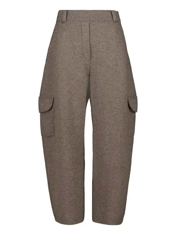 LISA YANG Cashmere Cargo Mini Skirt With Belt Loops - Marrone