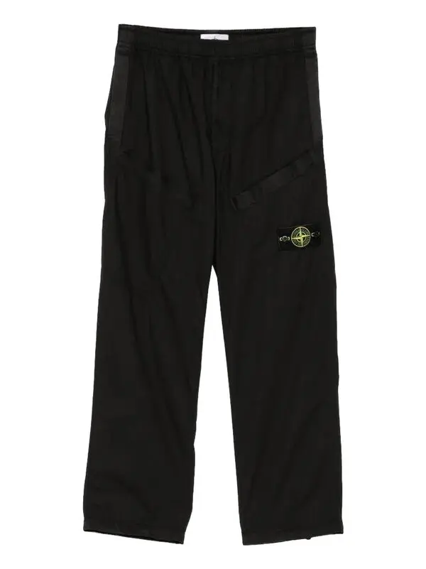 Stone Island Compass Patch Cargo Pants - Black
