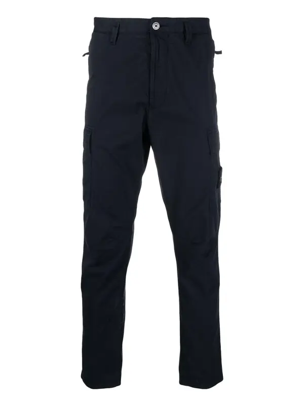 Stone Island Logo-patch Cargo Trousers - Navyblue