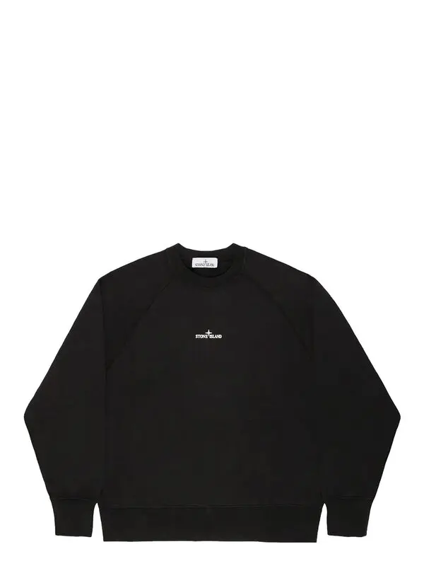 Stone Island Compass Logo Fleece Oversized Sweater - Black