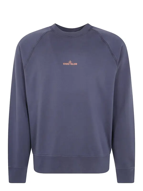 Stone Island Compass Logo-print Oversized Fleece Sweater - Bluenavy