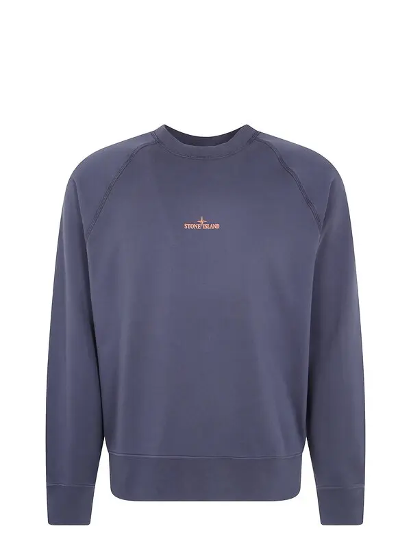 Stone Island Compass Logo-print Oversized Fleece Sweater - Bluenavy