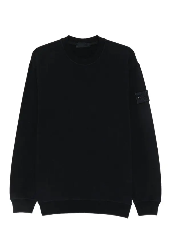 Stone Island Logo Patch Crewneck Sweater - Navyblue