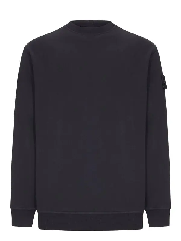 Stone Island Logo Patch Crewneck Sweater - Black