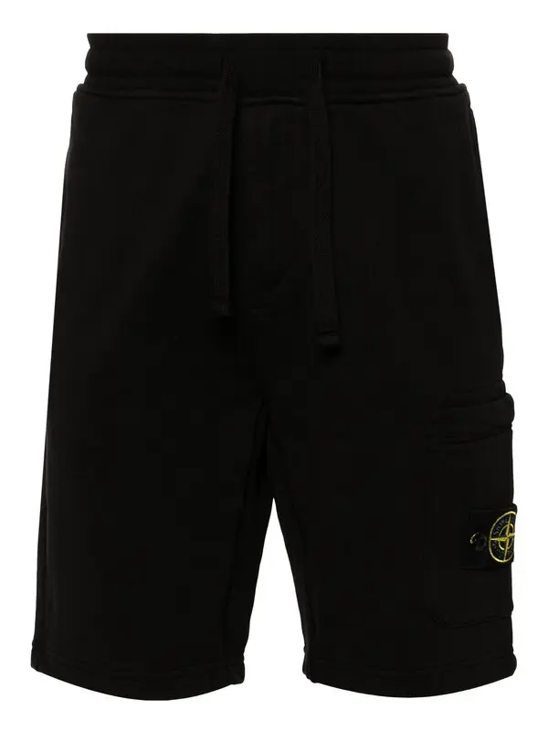 Stone Island Ogo-patch Jersey Shorts - Black